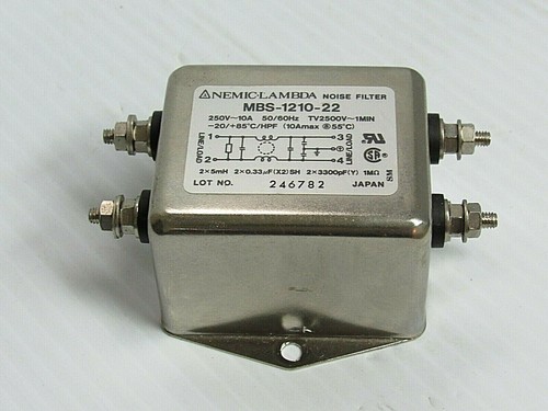 NEMIC LAMBDA NOISE FILTER MBS-1210-22 MBS121022 250V 10 AMP A 10A - USED | eBay