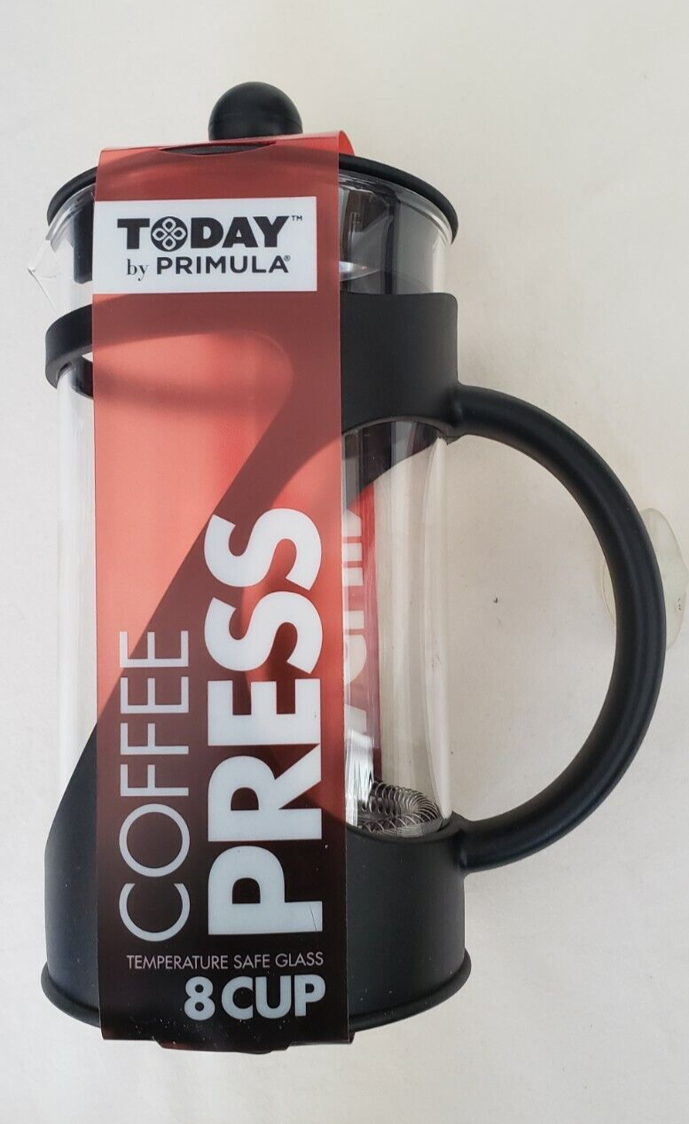 PRIMULA TODAY Glass French Coffee Press 34oz Coffee Maker Black 8-Cup ...
