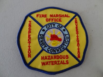 DERBY CT. FIRE MARSHAL HAZARDOUS WATERIALS PATCH Shipped & tracked to ...