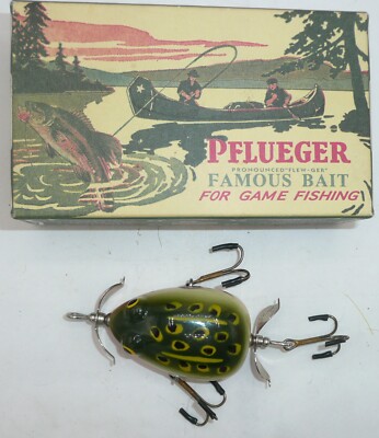 Wooden Pflueger Kent Frog with 2 Piece Box Excellent Condition | eBay