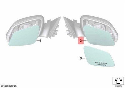 Genuine BMW BMW I Hybrid X1 I3 I3s Mirror Glass Heated Convex Right ...