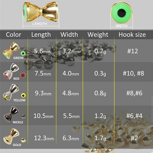 25x Brass Dumbbell Eyes Fly Tying Hourglass Eyes Fly Tying Beads For ...