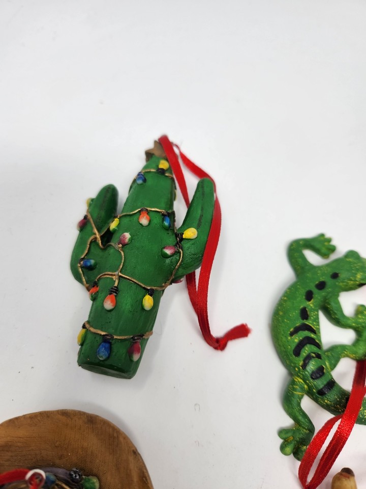 Southwestern Ornament Lot Cactus Kokopelli Coyote Red Pepper Lizard ...