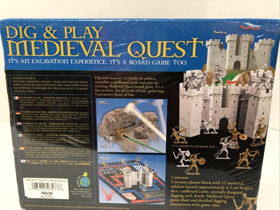 Dig & Play Medieval Quest Excavation Board Game Toy New Sealed Diorama ...