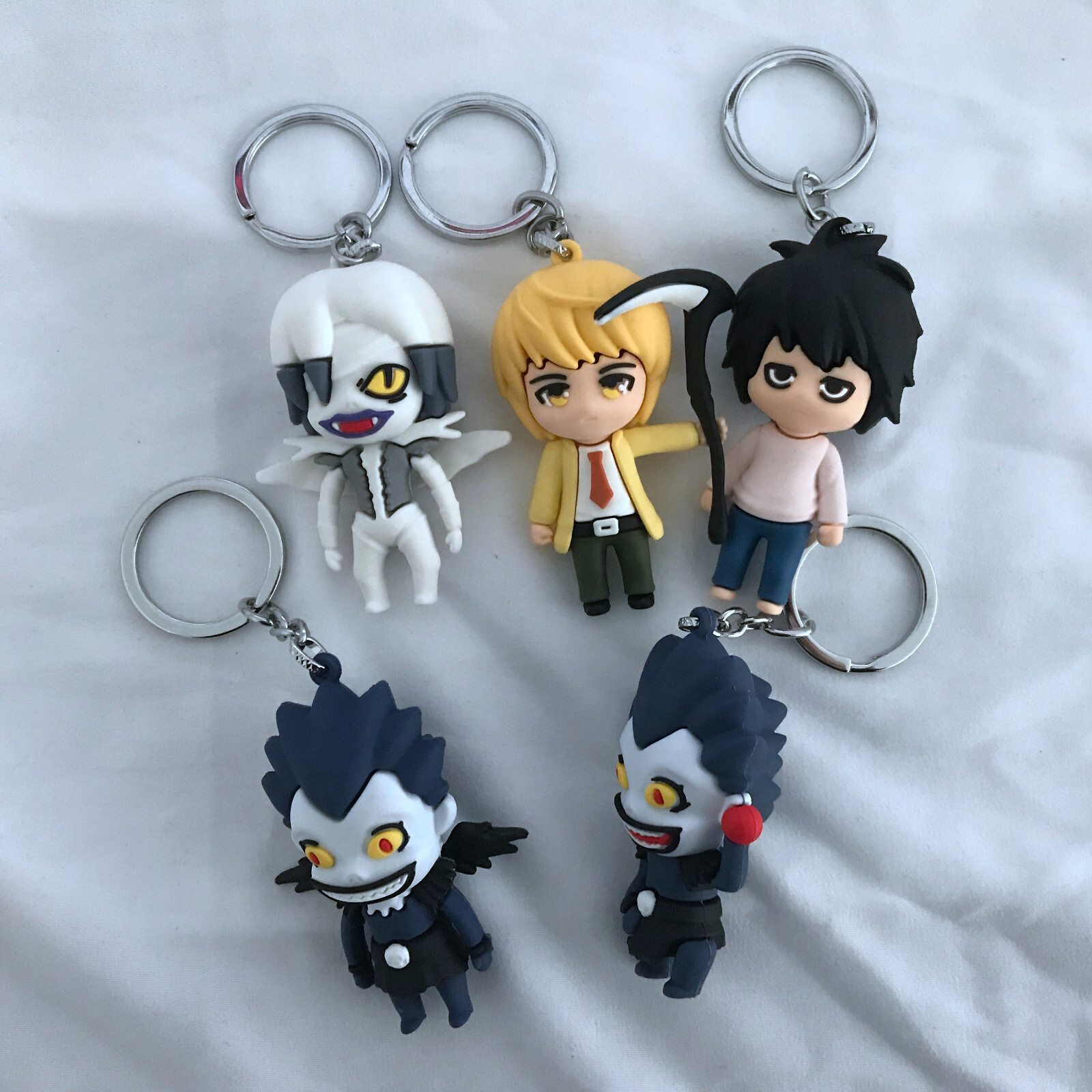 Cartoon 3D PVC Keyrings Pendant Anime Death Note key chain Collectables ...