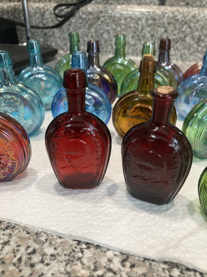 Lot of 19 Wheaton Bottle Presidential Glass Flask 3" Lincoln JFK ...