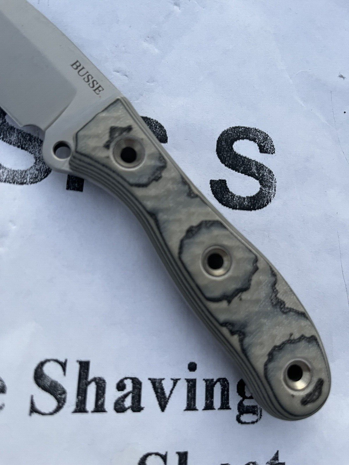 Busse Combat Game Warden 2 Satin Finish W/ Black & Tan G-10 & Leather ...