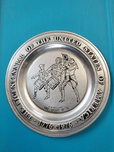 1776-1976 A.M. Willard The Spirit of '76 Bicentennial 11" pewter plate ...