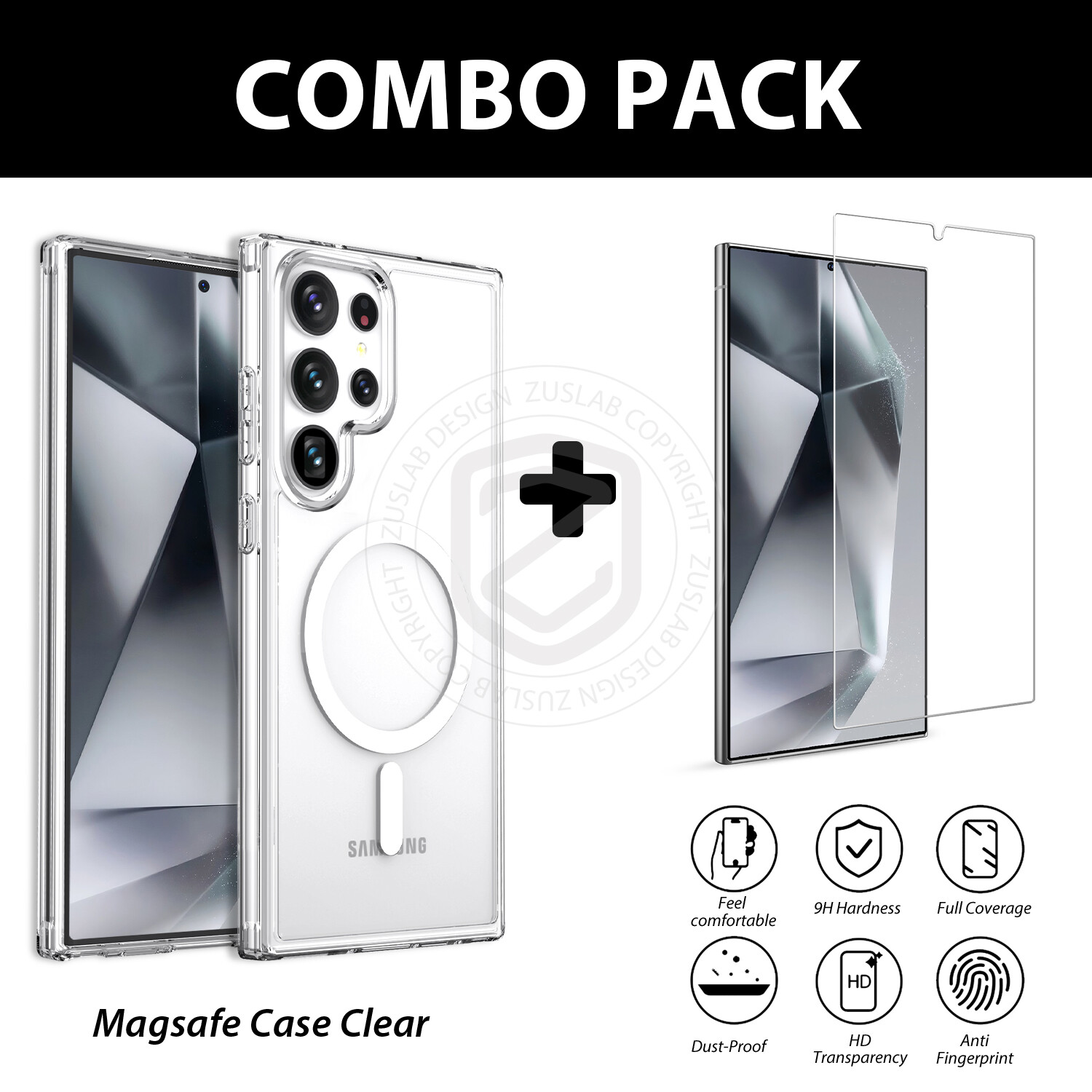 For Samsung Galaxy S24 / Plus / Ultra / FE Zuslab Magnetic Clear Rugged ...