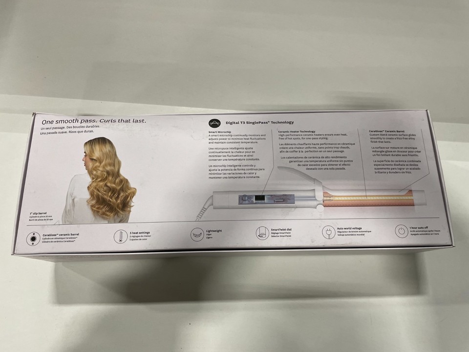 T3 SinglePass Curl Professional Curling Iron Custom Blend Ceramic 1 ...