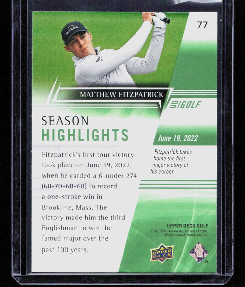 Matthew Fitzpatrick 2024 Upper Deck Golf #77 Season HIghights | eBay