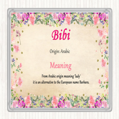 Bibi Name Meaning Drinks Mat Coaster Floral | eBay