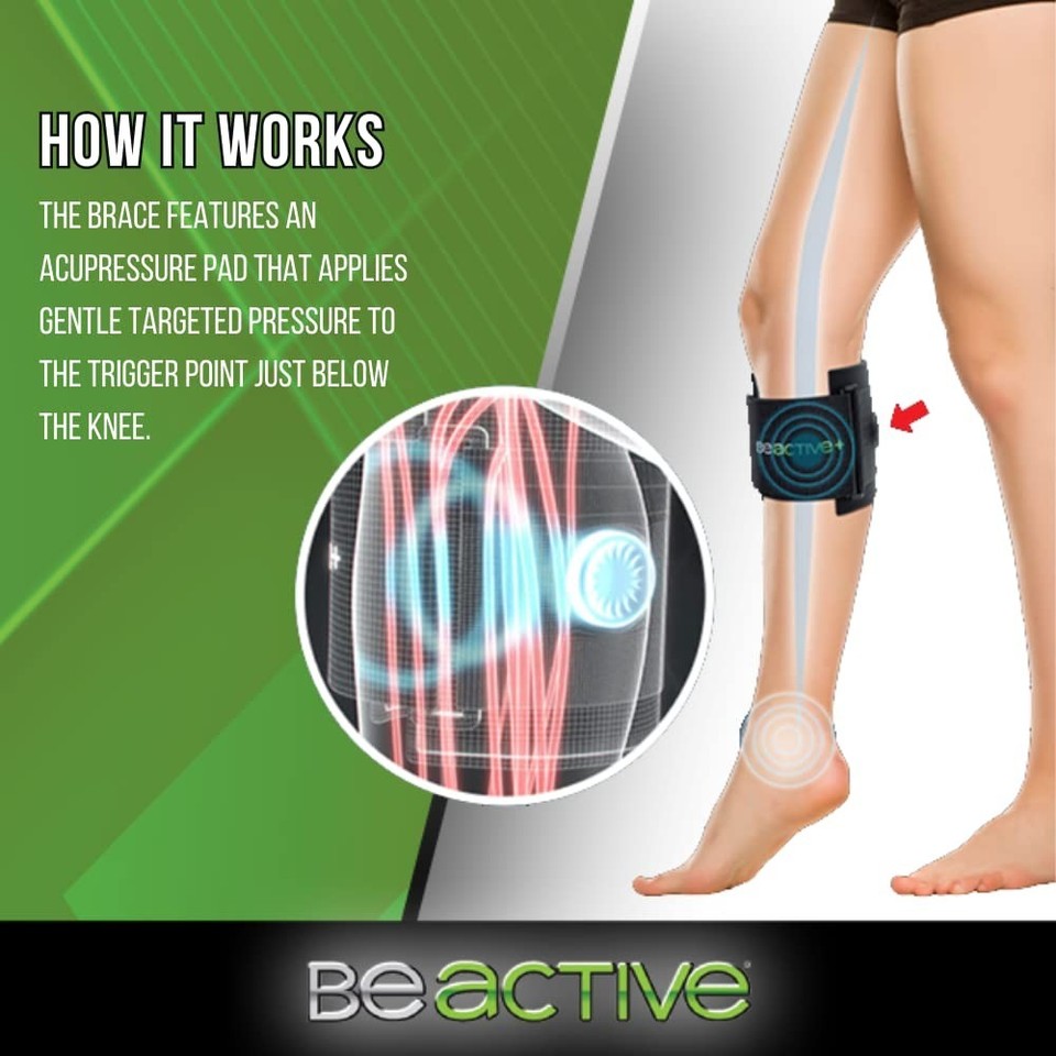 BeActive PLUS Instant Relief Acupressure Calf Brace for Sciatic Back ...