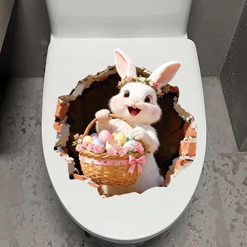 Easter Bunny Wall Stickers, Cute Easter Egg Window Sticker B4C2 | eBay ...