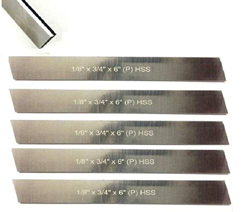 Set of 5 HSS Blades 1/8"x 3/4" (Wide) x 6" (Long) Parting Or Cut Off ...