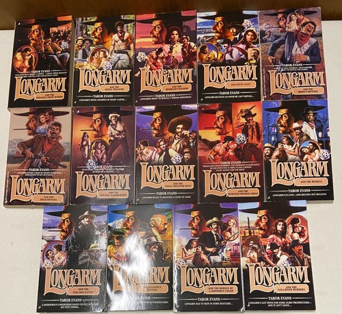 Lot of 14 Longarm Jove Western Novels by Tabor Evans Illustrated Late ...