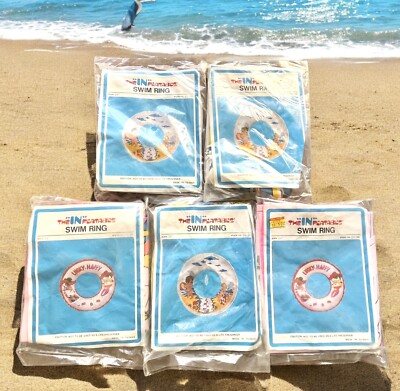 Vintage Childs Ring Inflatables 5 New In Pkgs NOS 20" Animals Beach ...