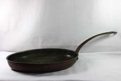 Vintage Tagus Chef Copper Oval Fish Frying Sauté Pan Brass Handle | eBay