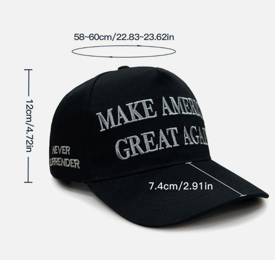 MAGA Hat - Make America Great Again - Black Embroidered Baseball Cap ...