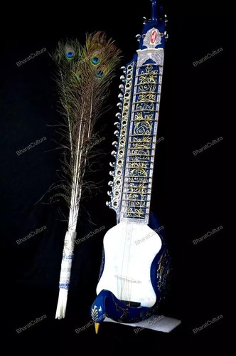 Professional Musical Instrument Taus Blue Mayuri Veena Peacock Shaped ...