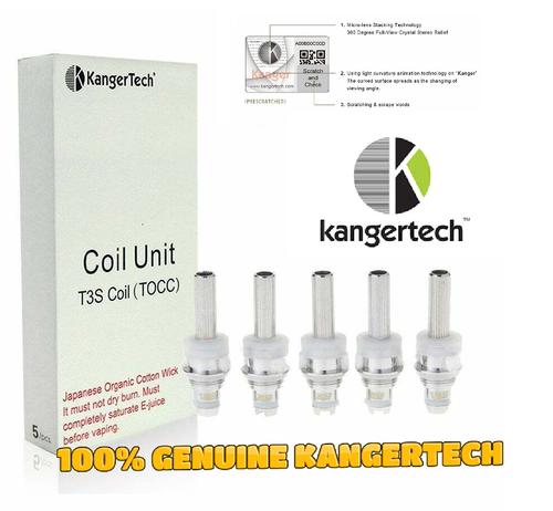 (5-Pack) Genuine Kangertech T3S TOCC Coils / Security coded packs | eBay UK