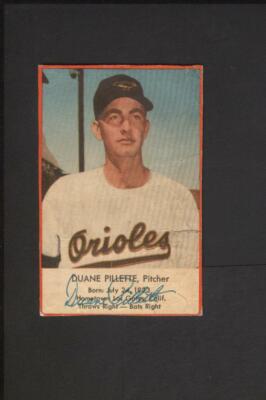 1954 Esskay Meats Wieners Duane Pillette Baltimore Orioles Hot Dogs ...