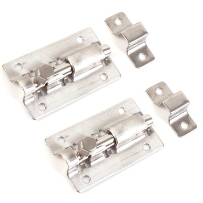 2 x Small 2" MINI SLIDE BOLTS Stainless Steel Indoor/Outdoor Door Latch ...