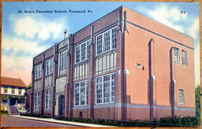 1940s Freeland, PA Linen Postcard: St. Ann's Parochial School ...