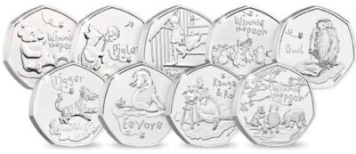 2020-2022 Winnie the Pooh 50p Coins Fifty Pence Inc Tigger, Piglet ...