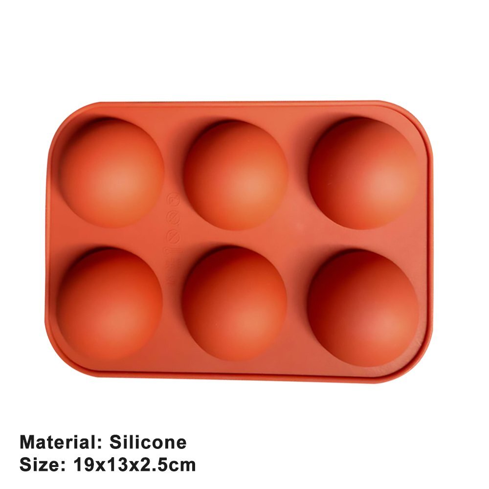 6 Half Ball Sphere Cake Mold Silicone Muffin Chocolate Pan Cookie JC | eBay