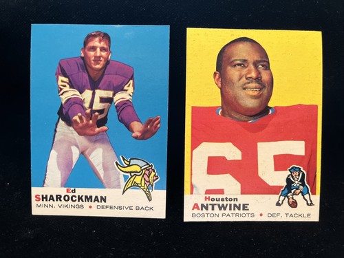 1969 Minnesota Vikings Ed Sharockman 104, Patriots Houston Antwine 108 ...