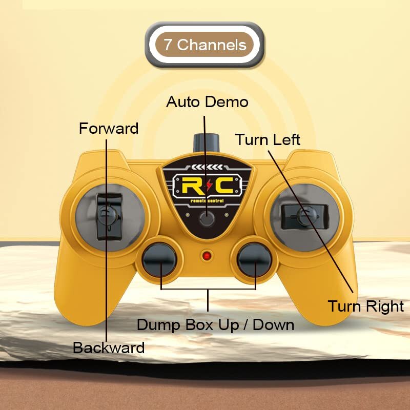 RC Dump Truck Toy for Kids - 6 Channel Remote Control Dump Truck with ...