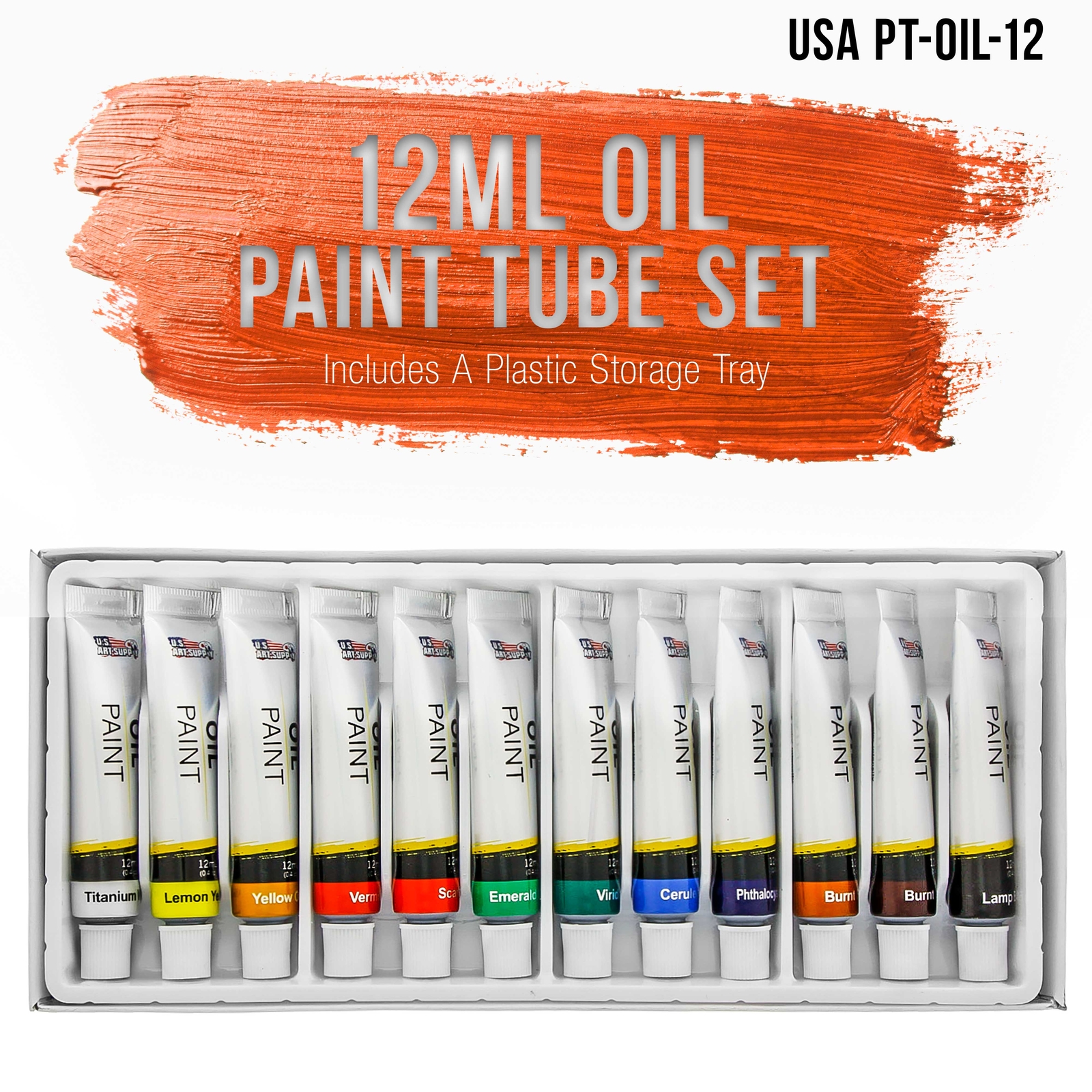 Professional 12 Color Art Oil Paint Set, 12ml Tubes, Artist Student ...