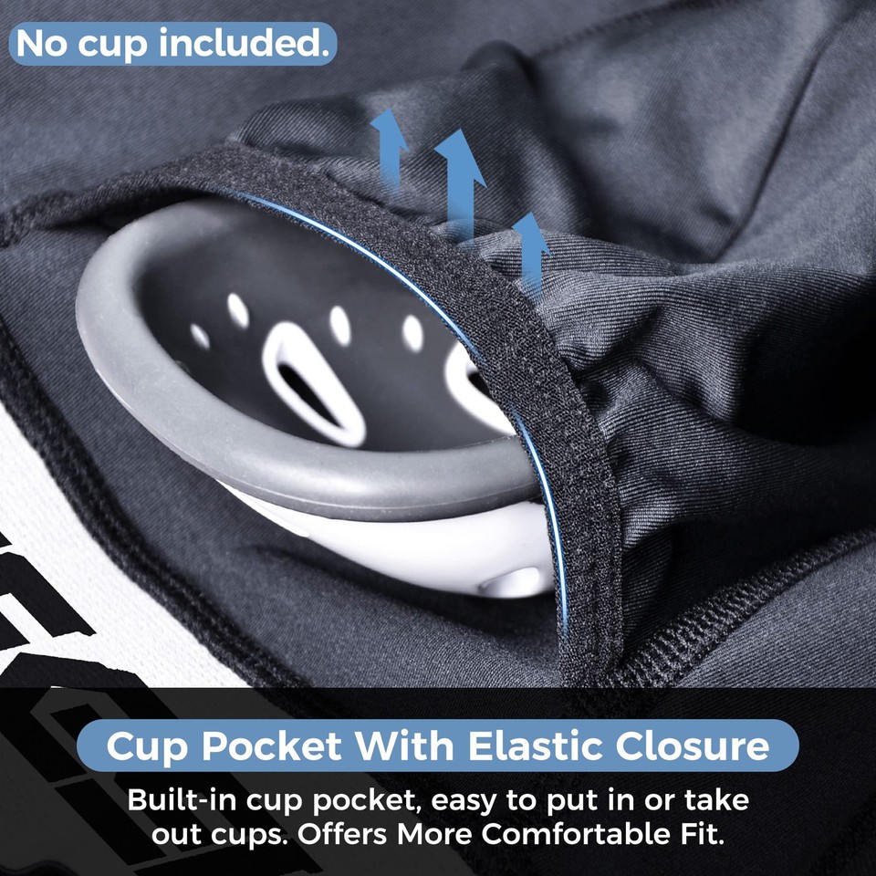 Youth Boys 2 Pack Baseball Compression Shorts w/ Cup Pocket - Football ...