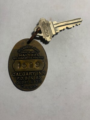 Calgary Inn Hotel Motel Room Key BRASS Fob & Key Calgary Alberta #1529 ...