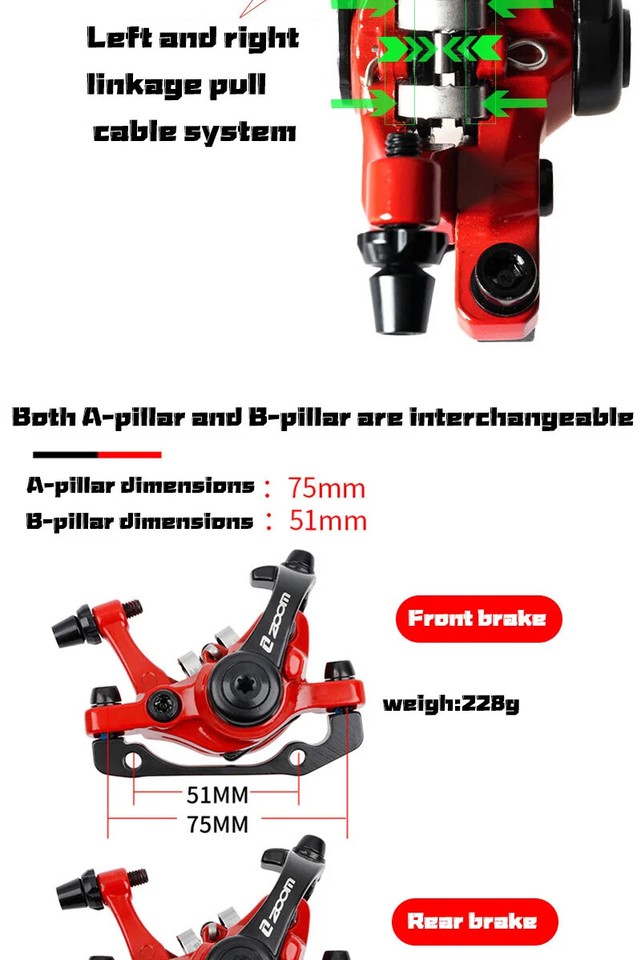 ZOOM Disc Brake Caliper MTB Mechanical Front/Rear – Fast Shipping from USA | eBay