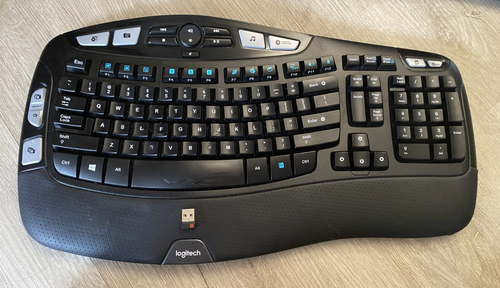 Logitech K350 Wireless Keyboard Comfort Wave Ergonomic No Unifying ...