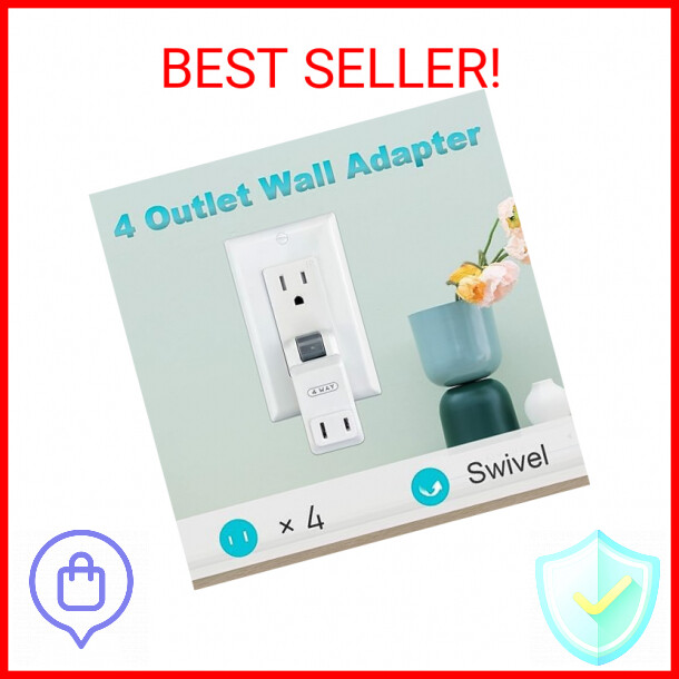 SYCON Outlet Wall Adapter, 2-Prong Swivel Ungrounded Indoor AC Mini ...