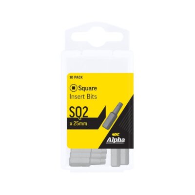 Alpha SQ2 x 25mm Square Insert Bit - Handipack SQ225SH 10/Pack | eBay ...
