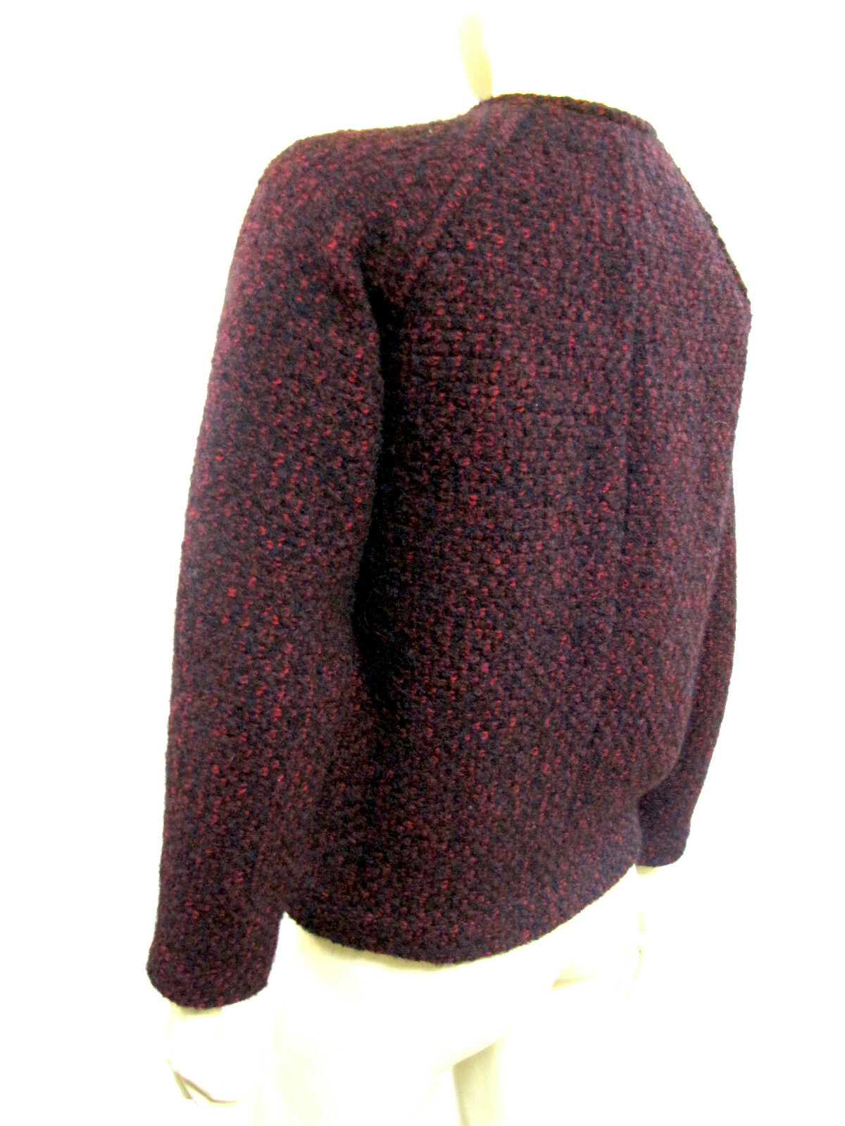 ISABEL MARANT ETOILE Black/Red Woven Wool Tweed Jacke… - Gem