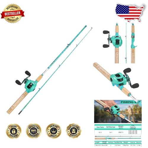 Lightweight Fishing Rod and Reel Combo - 5'6" Graphite Design for Bass ...