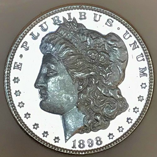 1898 P MORGAN DOLLAR! HUGE DMPL 30+INCH BLK MIRRORS MS++++ THE BEST NR ...