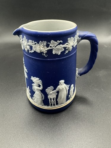 Antique Wedgewood Dark Blue Jasperware Small Trojan Jug pitcher | eBay