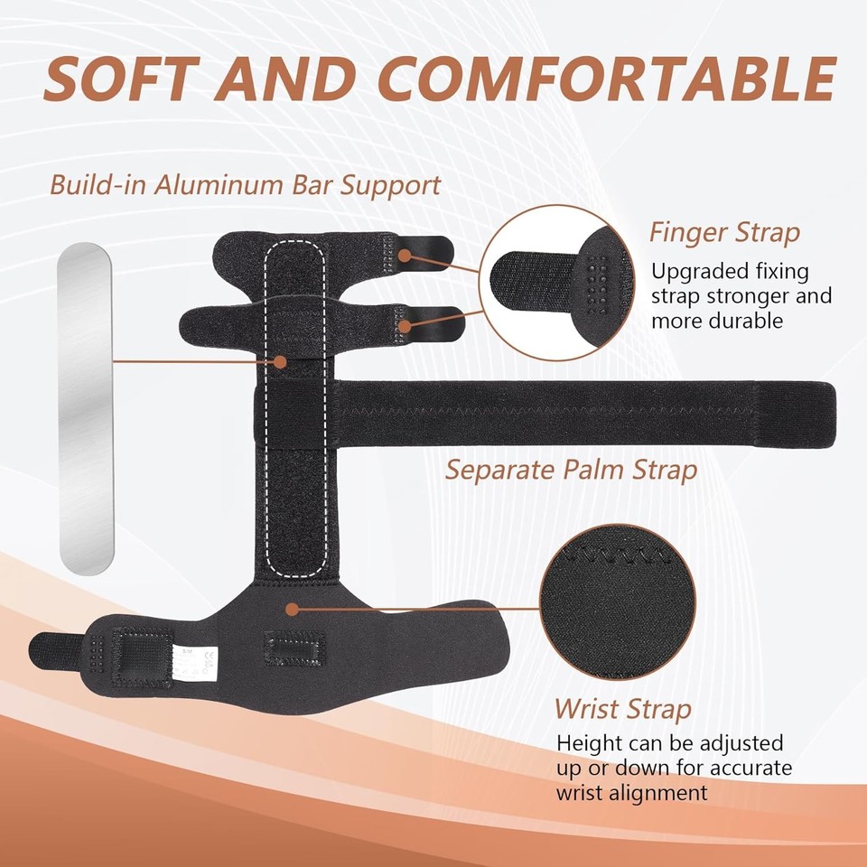 2 Finger Splint, Adjustable Finger Brace, Finger Metal Support for ...