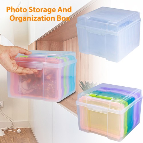 Photo Storage Box Set Plastic Photo Case with 6 Inner Organization ...