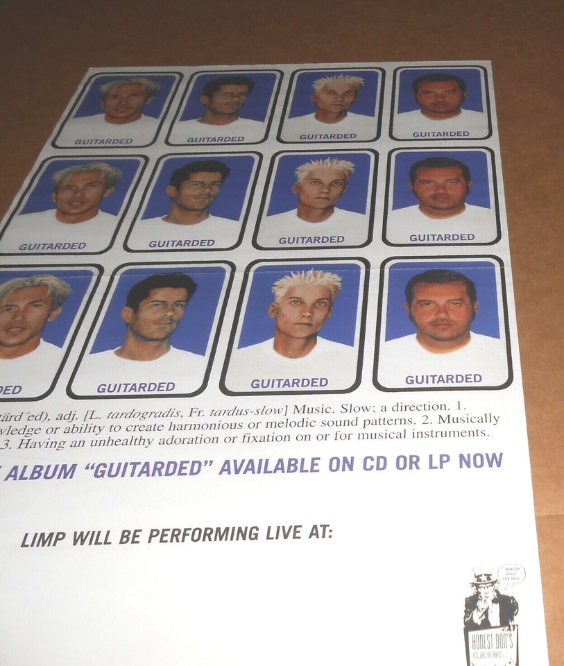 Limp Guitarded Tour Poster Original Promo 18x12 (faces) RARE Less Than ...