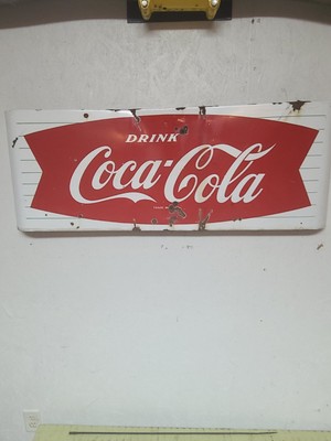 LARGE ORIGINAL & AUTHENTIC ''DRINK COCA - COLA'' SLED PORCELAIN SIGN ...