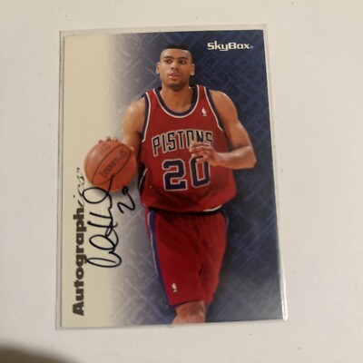 1996-97 Skybox Premium Autographics Card Blue Allen Houston 🔥 | eBay