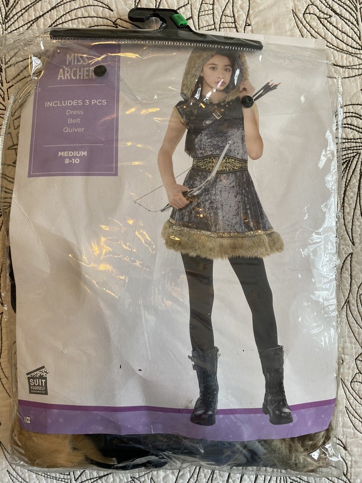 CHILDS/TEEN 3 PIECE HALLOWEEN MISS ARCHER COSTUME SIZE Medium 8/10 | eBay