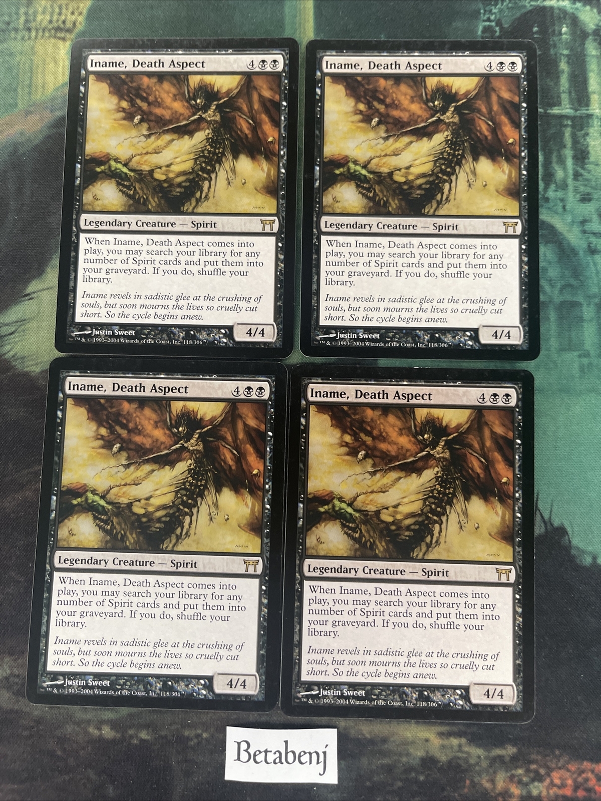 4x MTG Iname, Death Aspect - Champions of Kamigawa (CHK) (Playset) | eBay